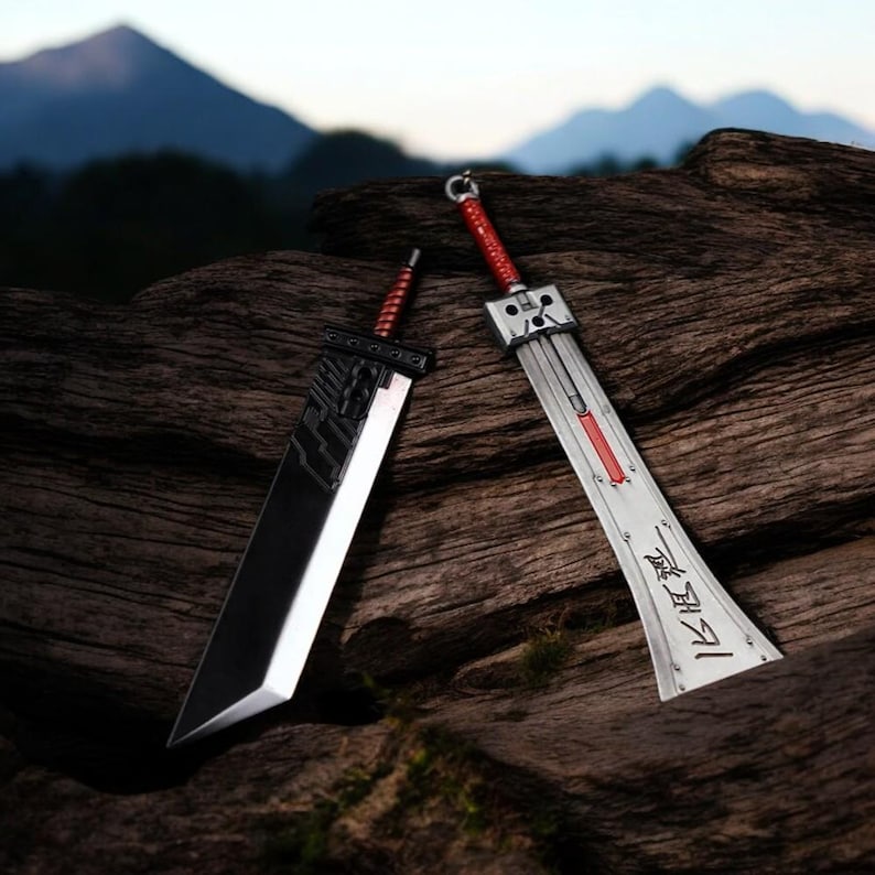 Final Fantasy VII Remake Sword Keychain - Cloud Strife Buster Keyring ...