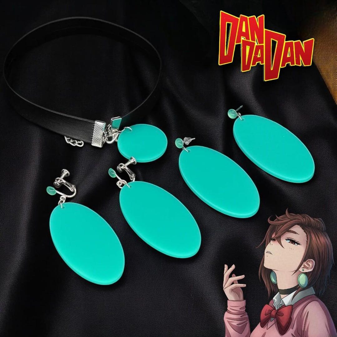 Anime DAN DA DAN Momo Ayase Cosplay Earrings | Green Ear Studs, Ear ...