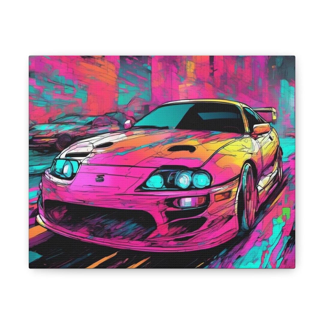AI Generated MK4 Toyota Supra Watercolor Canvas - Etsy