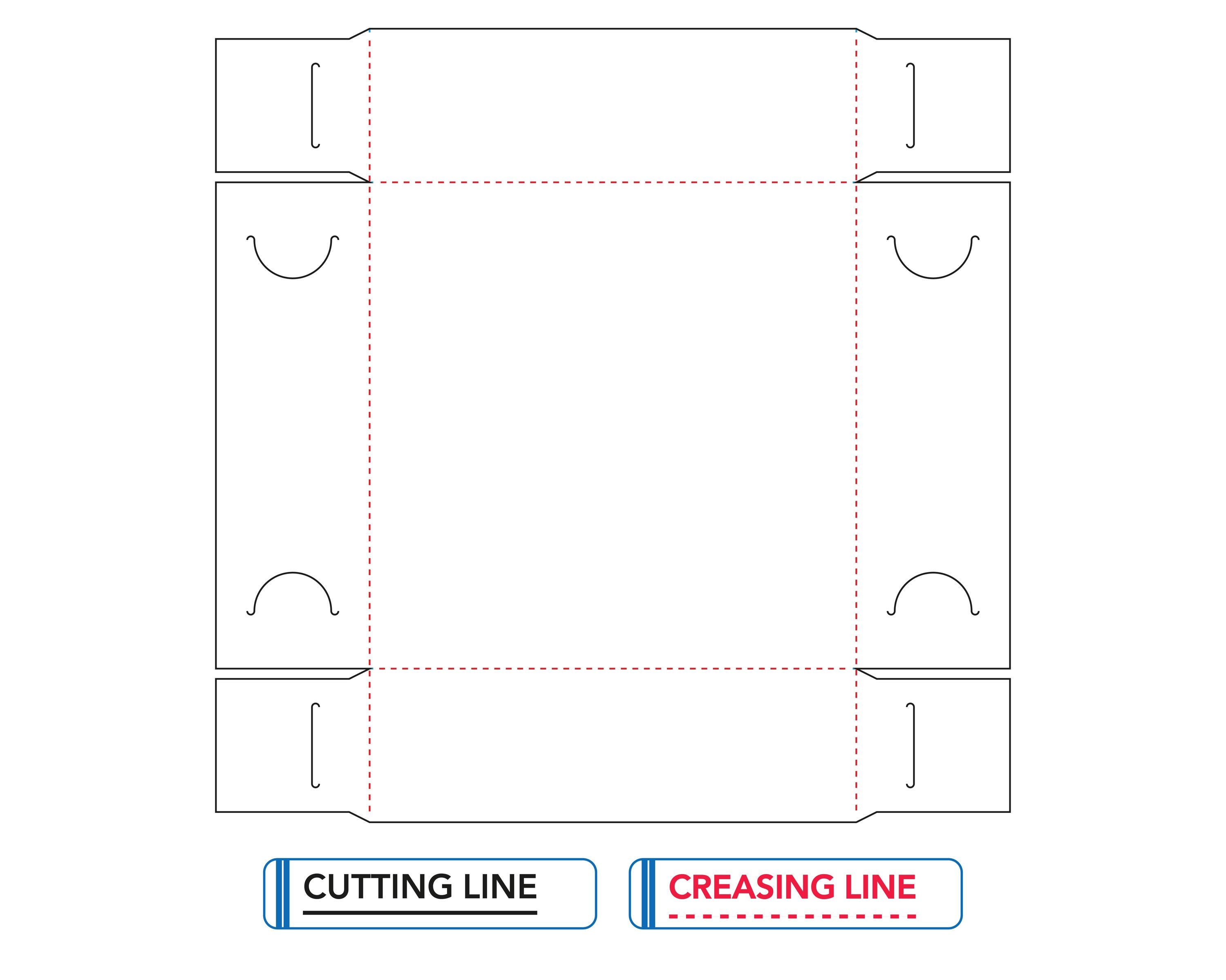Food Paper Tray Dieline Template | Printable Outline for Custom ...