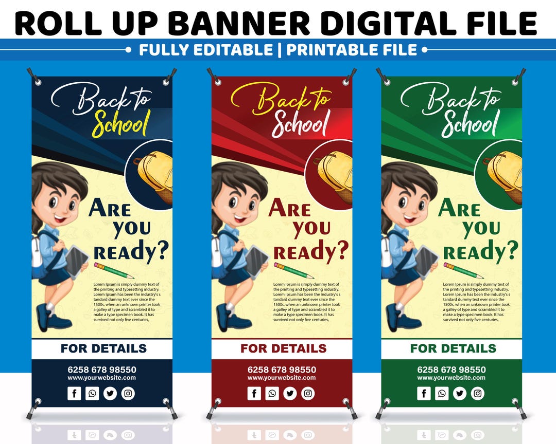 Pop up Banner Template | School Rollup Banner | Custom Retractable ...