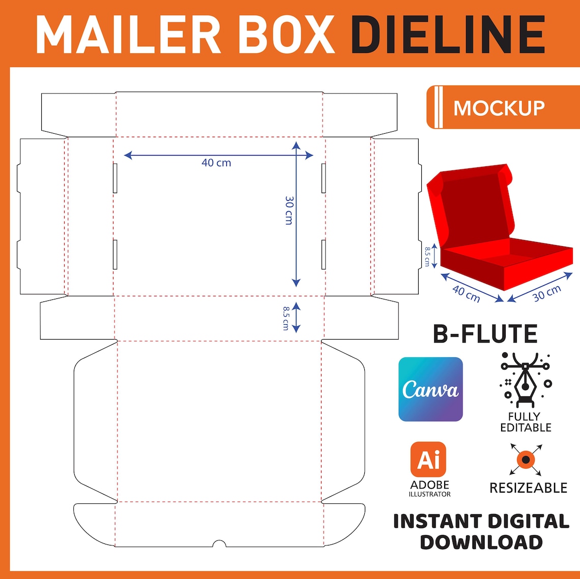 Mailer Box Template SVG | Packaging Layout for Shipping | Printable Box ...