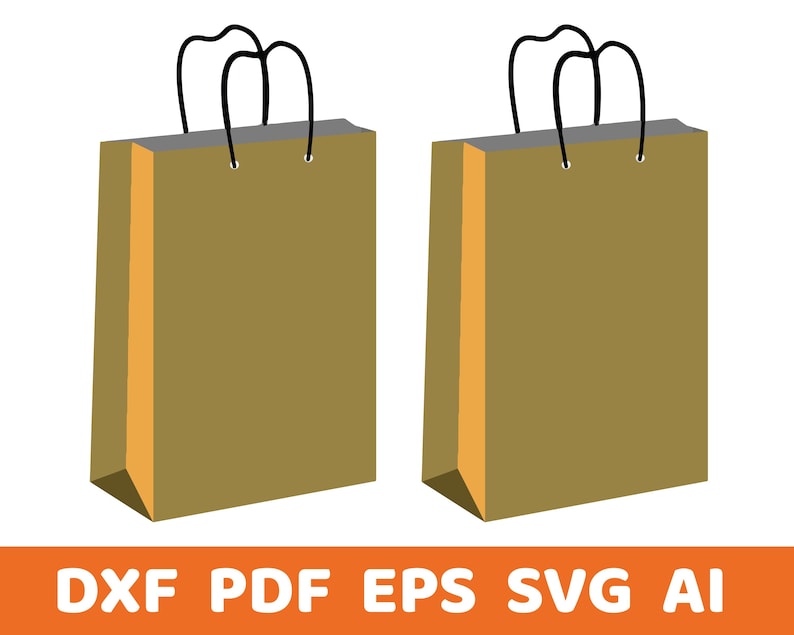 Craft Paper Bag Dieline Template | Packaging Cut File SVG PDF ...