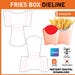 French Fries Box Dieline Template | Snack Packaging Design Cut File SVG ...
