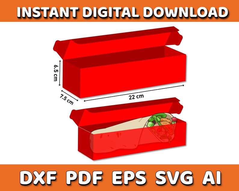 Chicken Wrap Box Template Shawarma Platter Packaging Custom Food Box ...