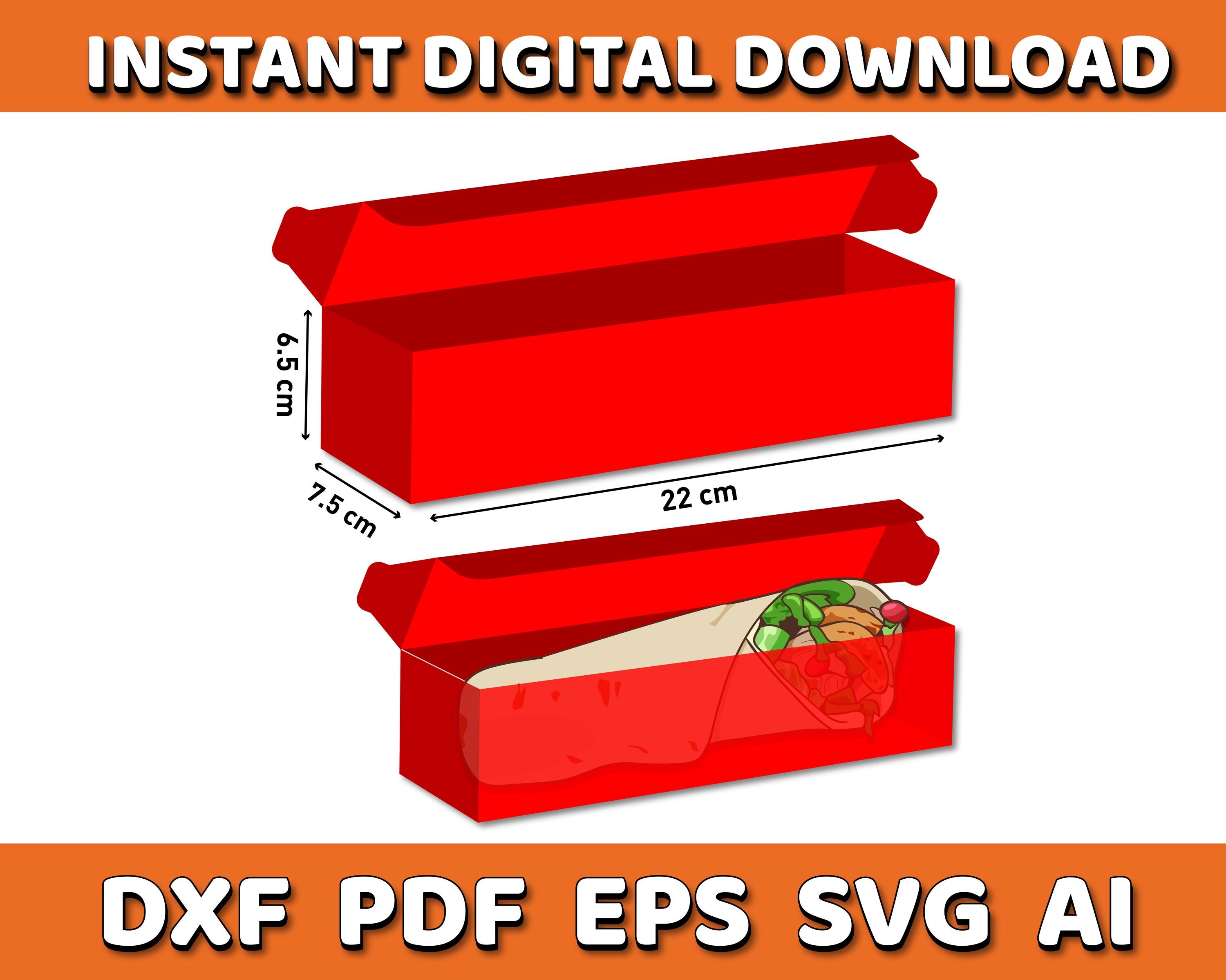 Chicken Wrap Box Template Shawarma Platter Packaging Custom Food Box ...