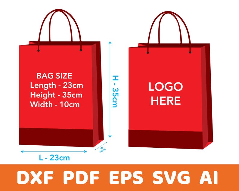 Paper Bag Layout | Bag Template | Kraft Paper SVG | Customizable Bag ...