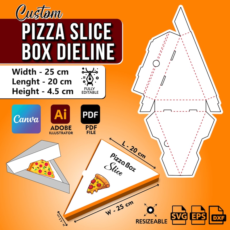 Custom Slice Pizza Boxes - Etsy UK