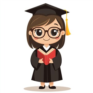 Chibi Graduation Clipart Bundle Class of 2025 PNG Cute Graduate Boy ...