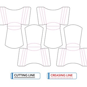 French Fries Box Dieline Template | Snack Packaging Design Cut File SVG ...