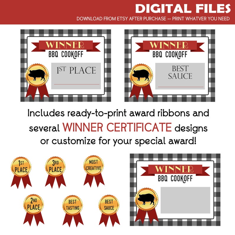 BBQ Cook off Competition Printables - DIGITAL - Invitation, Voting ...
