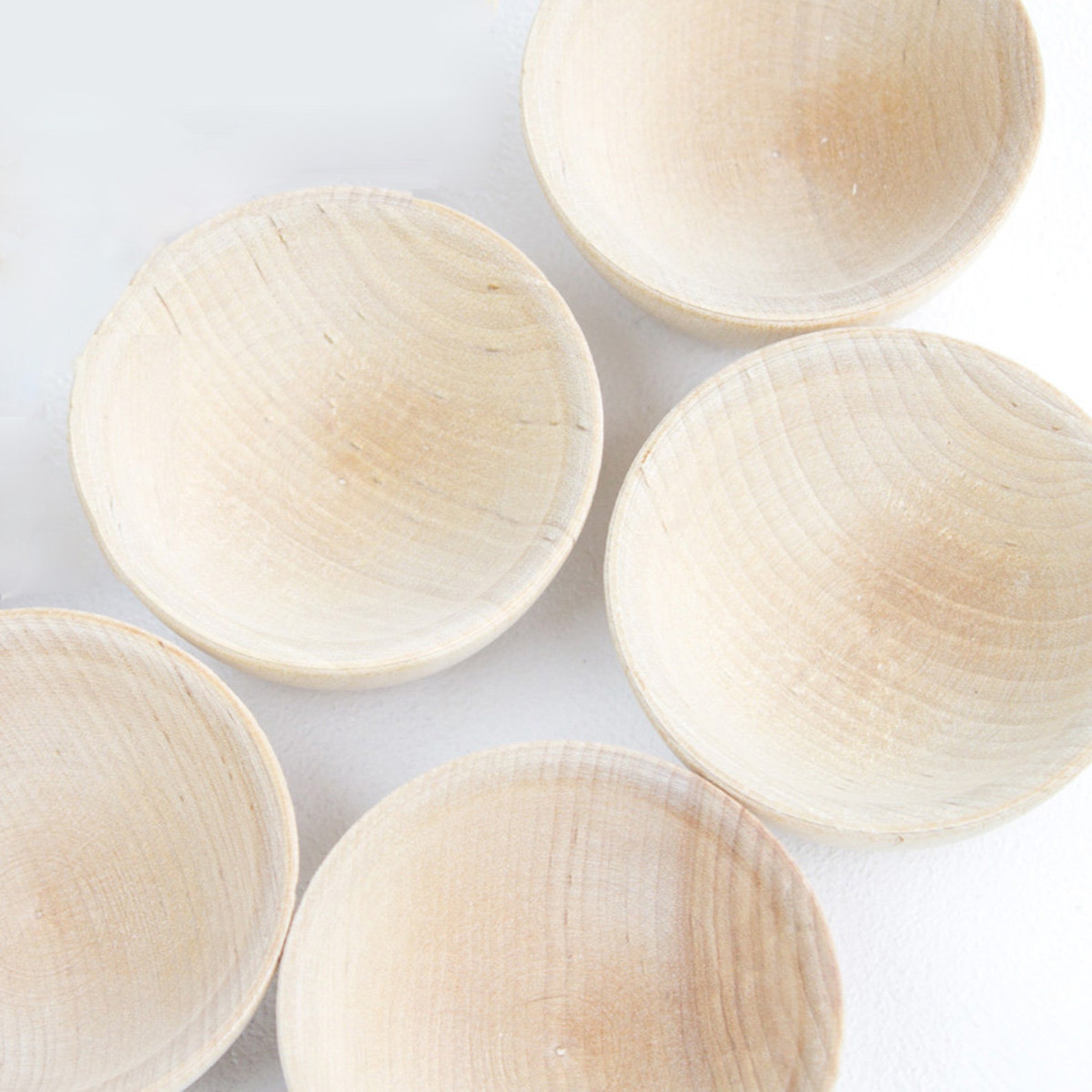 5 Small Wooden Bowls Round Wood Bowl Pinch Pot Pinch Bowl Salt Cellar ...