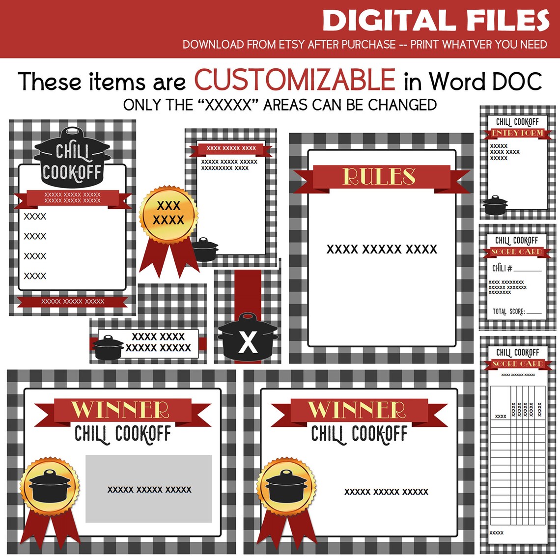 Chili Cook off Party Printables DIGITAL Invitation Voting - Etsy