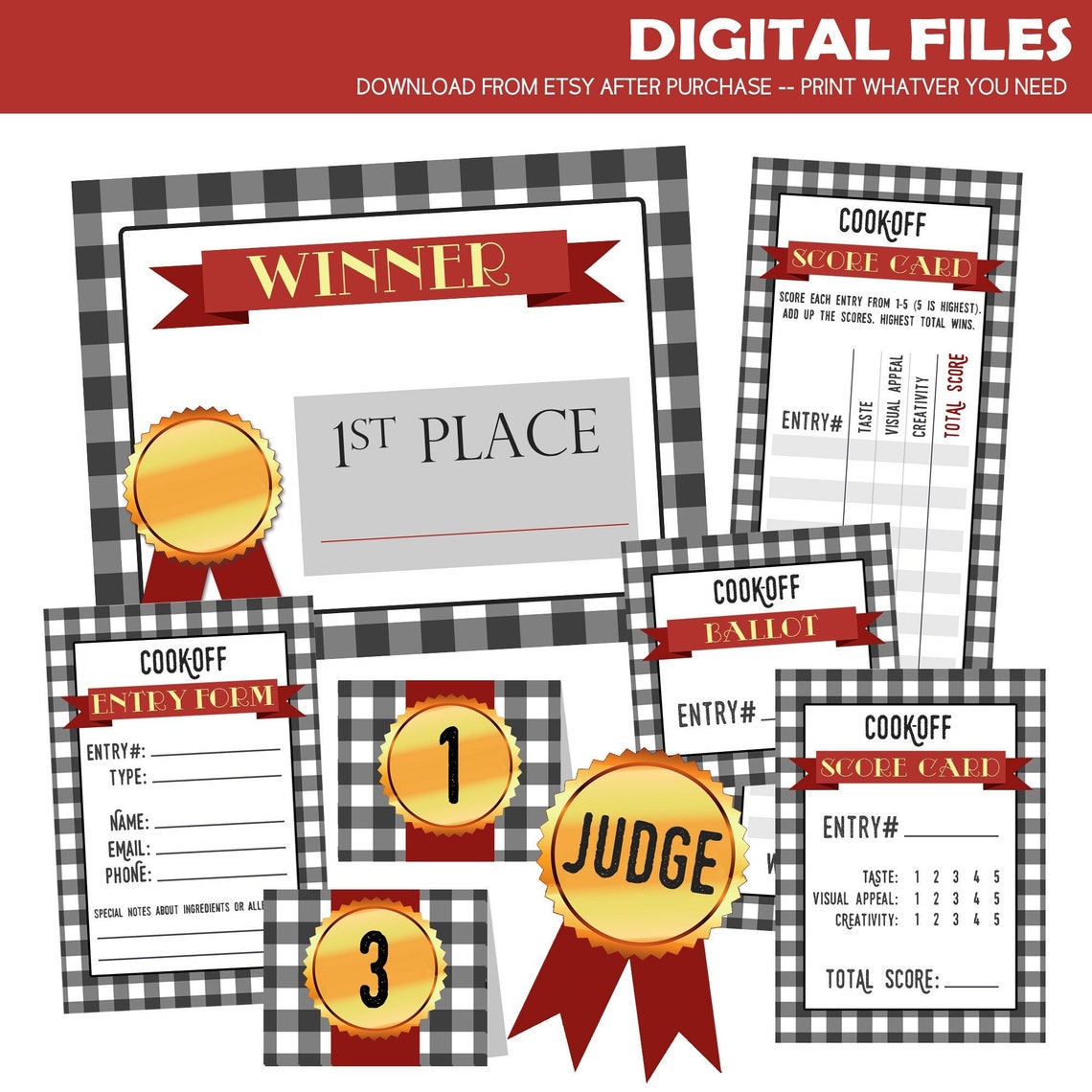 Cook off Party Printables DIGITAL Customizable for Any - Etsy