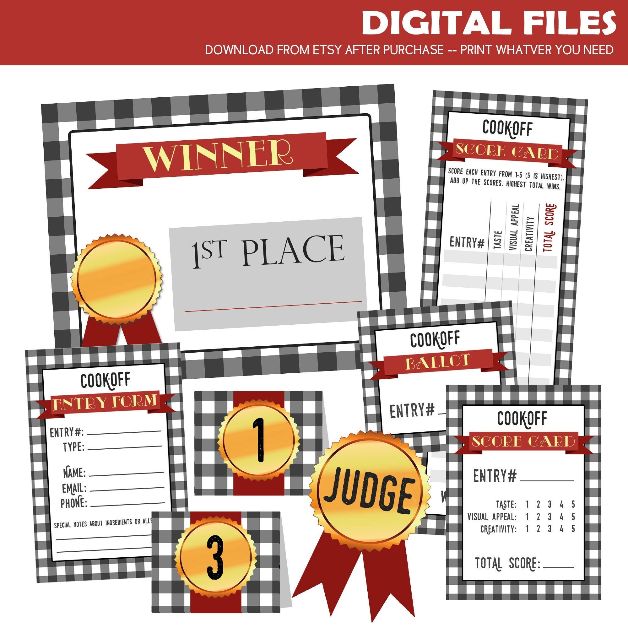 Cookie Contest Judging Scoresheet