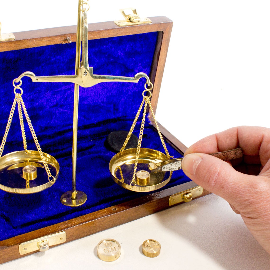 Brass Apothecary Balance Scale With Wooden Box Small Desktop - Etsy