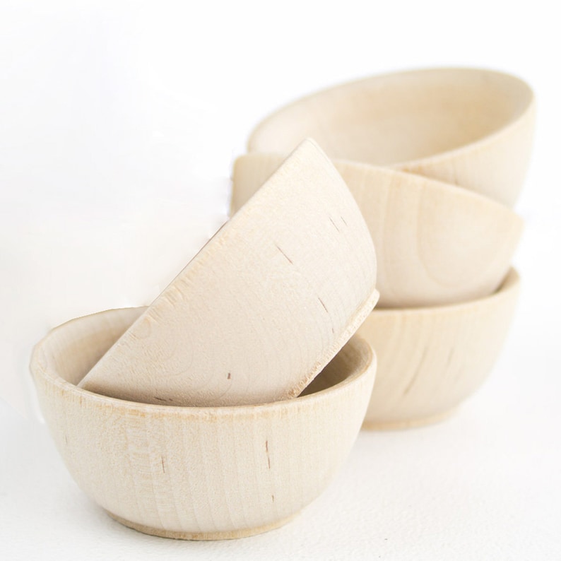 5 Small Wooden Bowls Round Wood Bowl Pinch Pot Pinch - Etsy