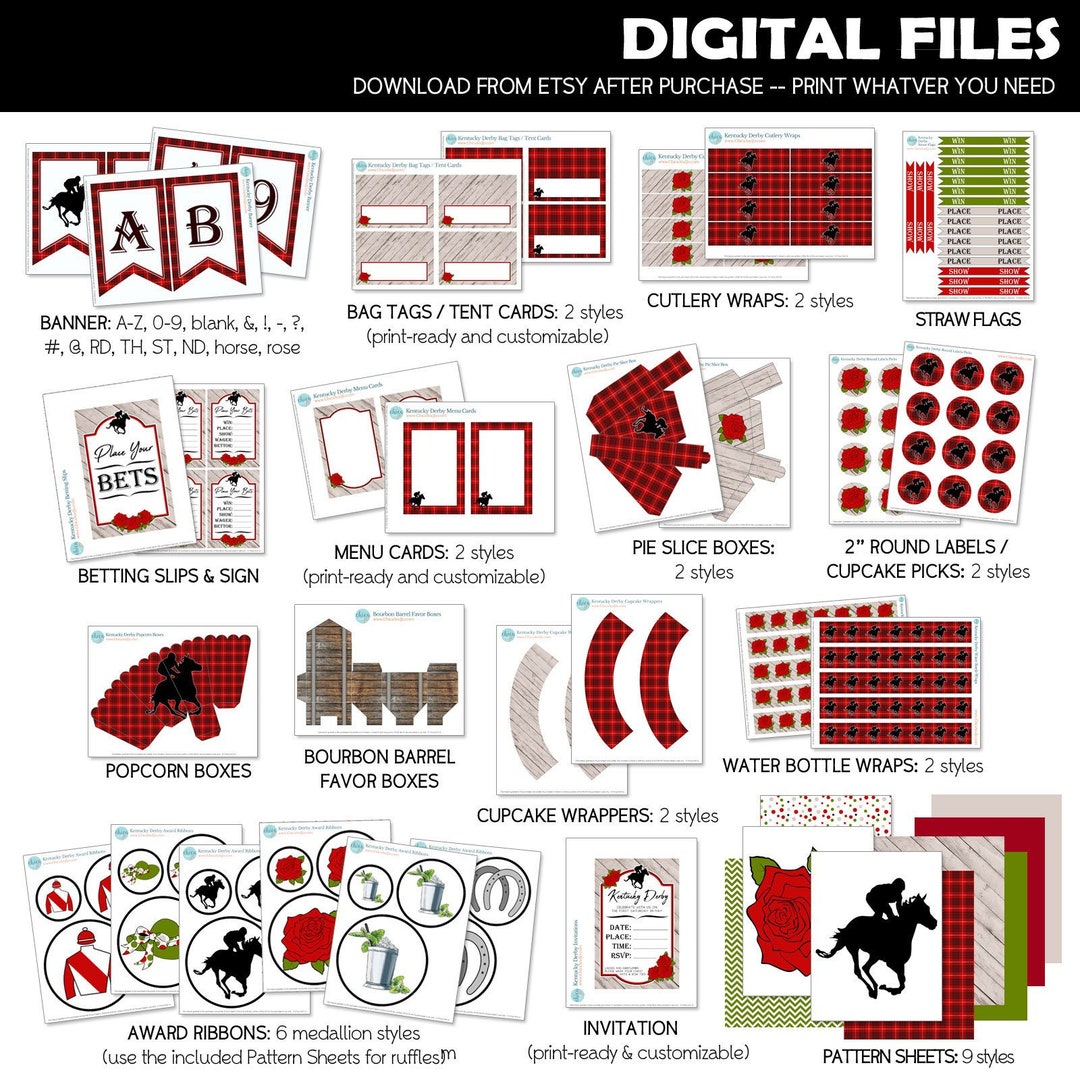 Kentucky Derby Party Printables -- DIGITAL -- Betting Slips, Favors ...