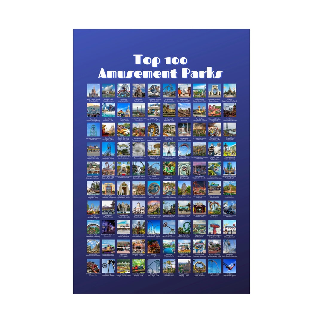 Top 100 Amusement Parks Poster Make Your Own DIY Scratch-off Poster - Etsy