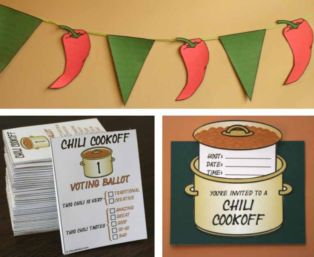 Chili Cookoff Printables -- DIGITAL -- Invitation, Voting Ballots ...