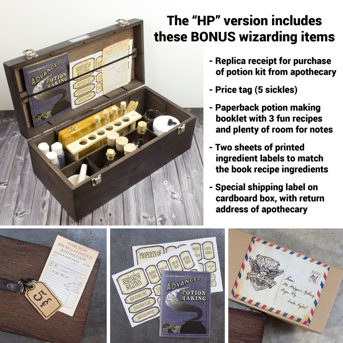 Wizard's Potion Making Box Apothecary Kit With Supplies - Etsy