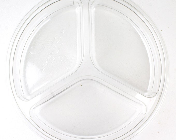 Set of 10 Round 3-compartment Divided Plastic Food Containers With Lids ...