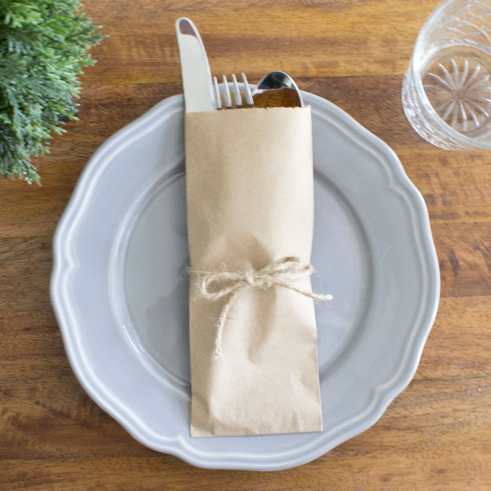Natural Kraft Paper Silverware Bags Blank Flat 3 X - Etsy