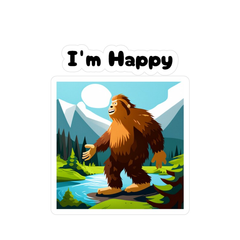 Happy Bigfoot Kiss-cut Vinyl Decals - Etsy