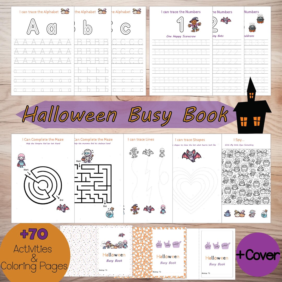 Halloween Printable Games Bundle, Halloween Busy Book, Activity Book ...