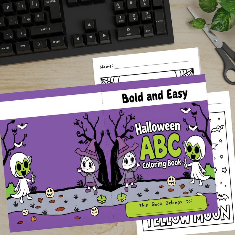 Bold and Easy Halloween Alphabet Coloring Pages Plus Bonus Cute ...