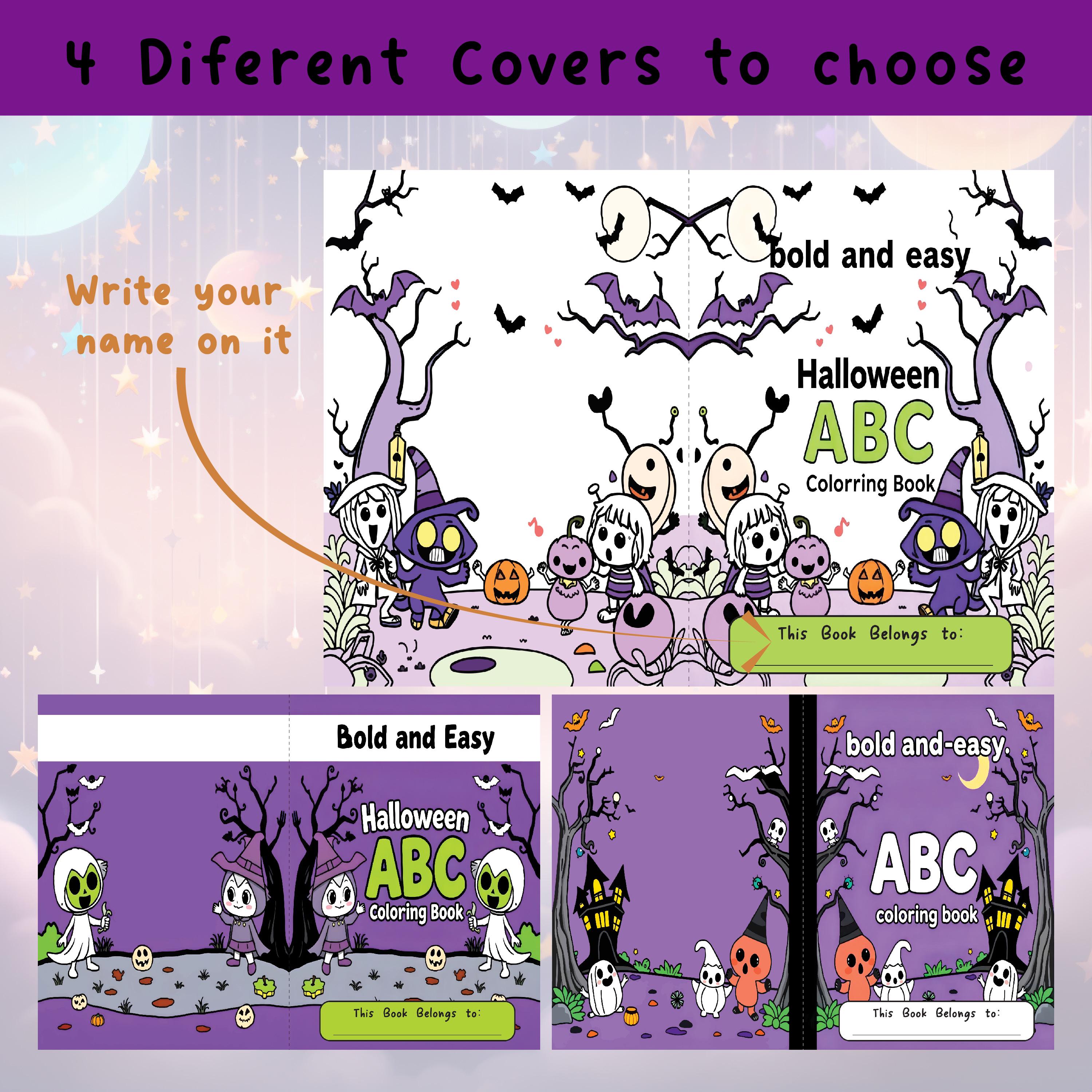 Bold and Easy Halloween Alphabet Coloring Pages Plus Bonus Cute ...