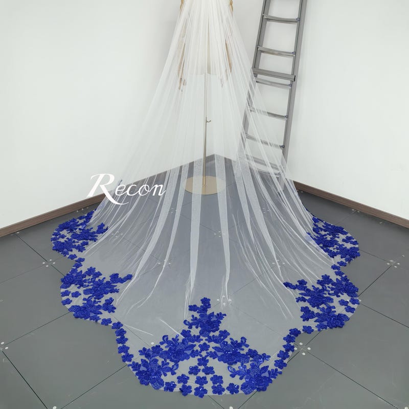 Royal Blue Wedding Veil - Etsy