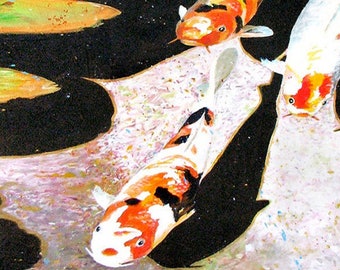 Koi fish art | Etsy