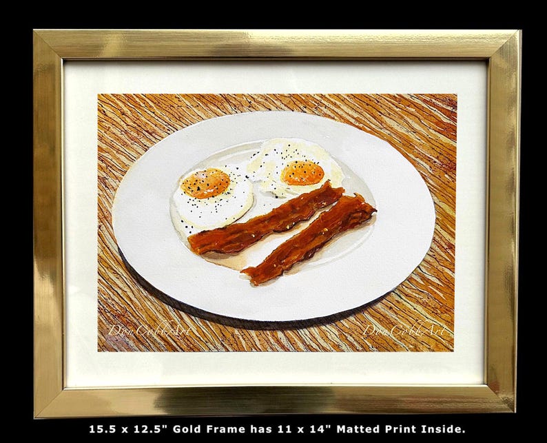 Bacon and Eggs Art Prints: Signed and Numbered, Kitchen Wall Decor - Etsy