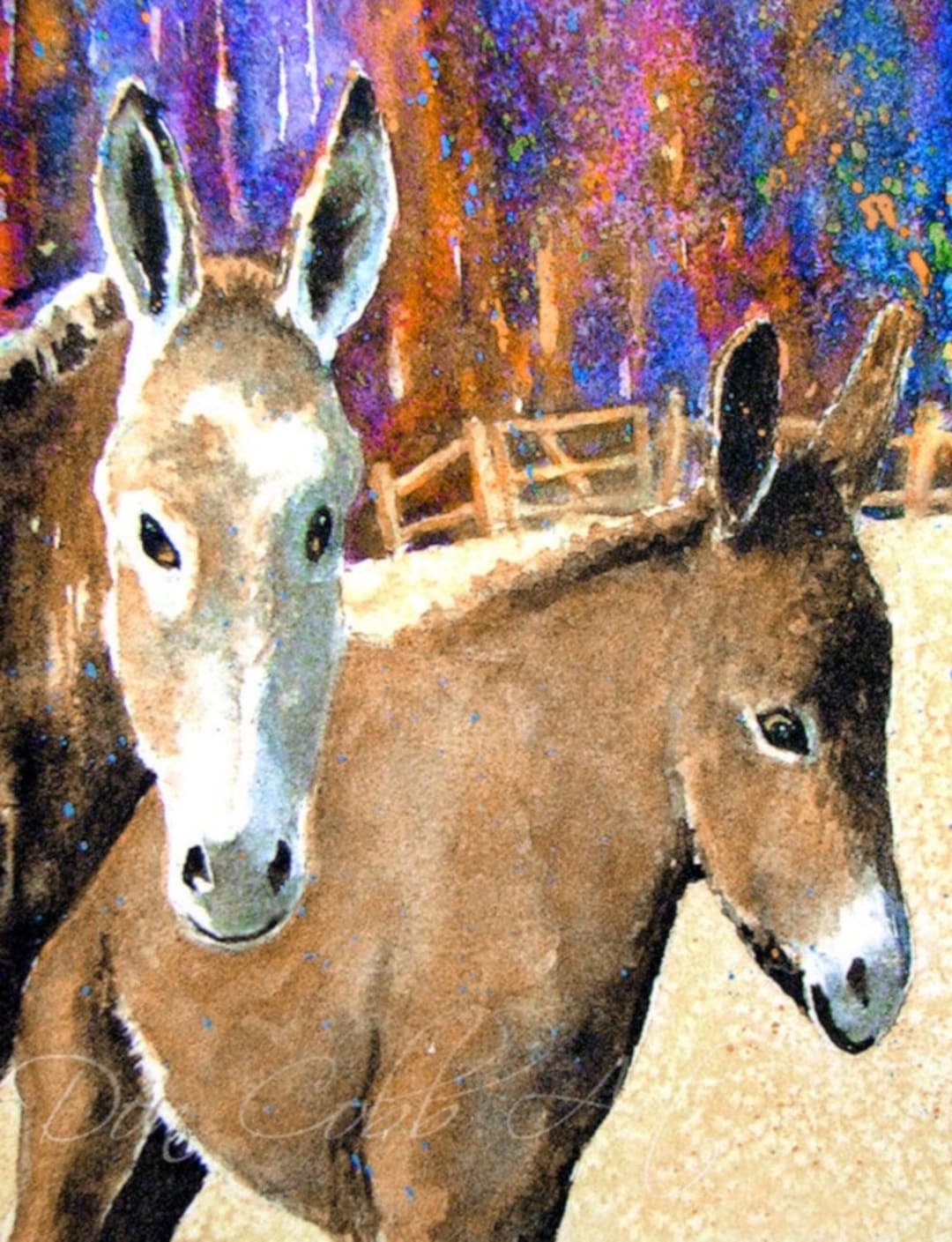 Donkey Art, Burros, Art Prints, Framed Prints - Etsy