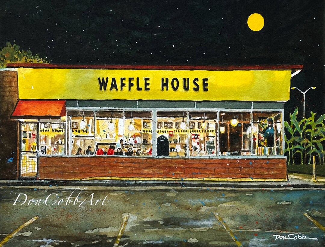 Waffle House Full Moon, 18 X 24 Archival Ink Print, 1 Inch White Border ...