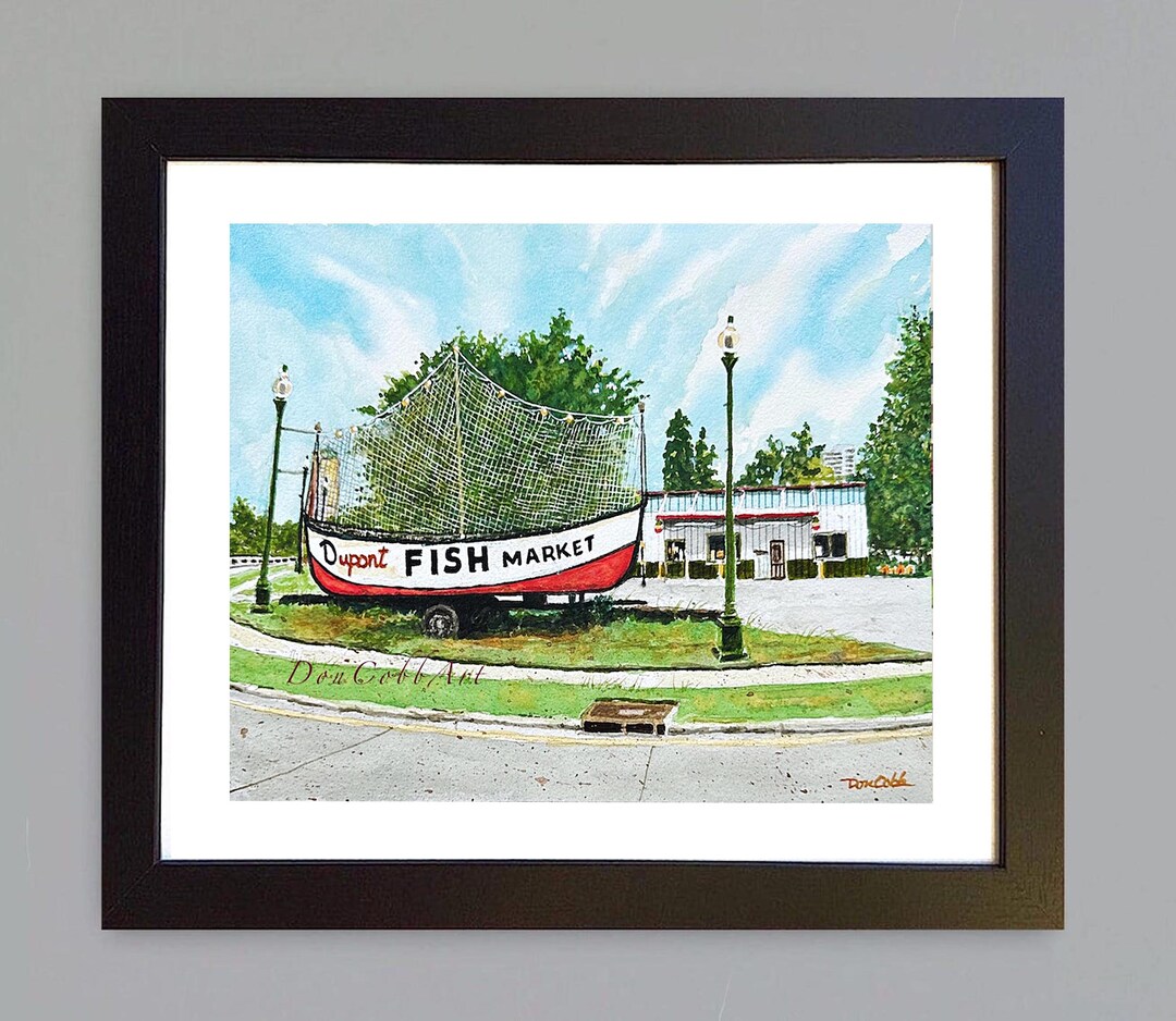 Dupont Fish Market, Original Painting, Watercolor, Framed and Matted ...