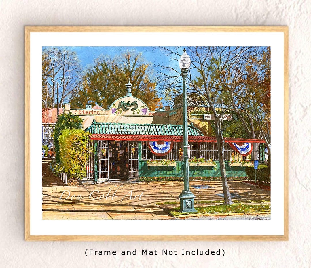 Monjunis Italian Restaurant Art Print: Shreveport Landmark, Louisiana ...