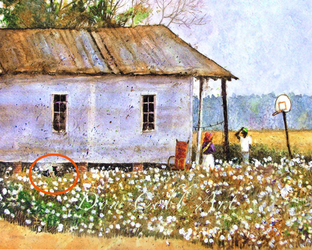 13x19 Louisiana Cotton Field Art Folk Painting Art - Etsy