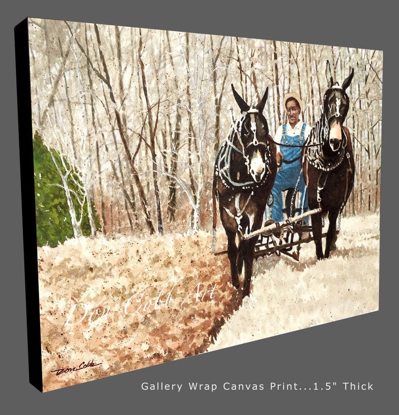Mules Plowing Farm Cotton Field Art Art Prints and Canvas | Etsy