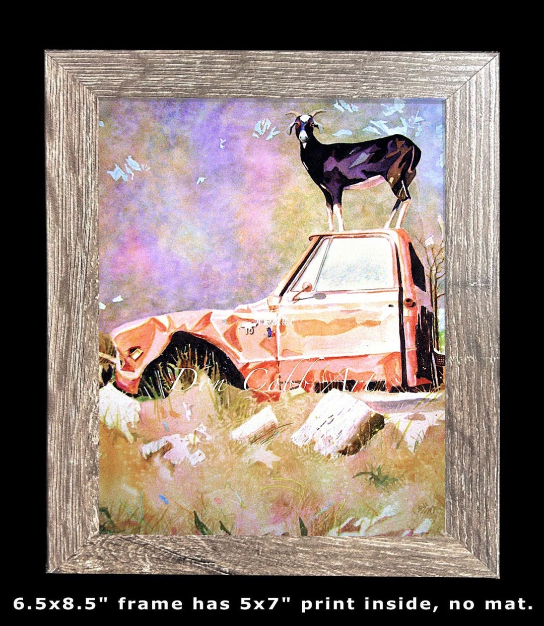 Goat Art, Chevy Truck Art chevy Half Ton Goat Barn Wood Framed, Signed ...
