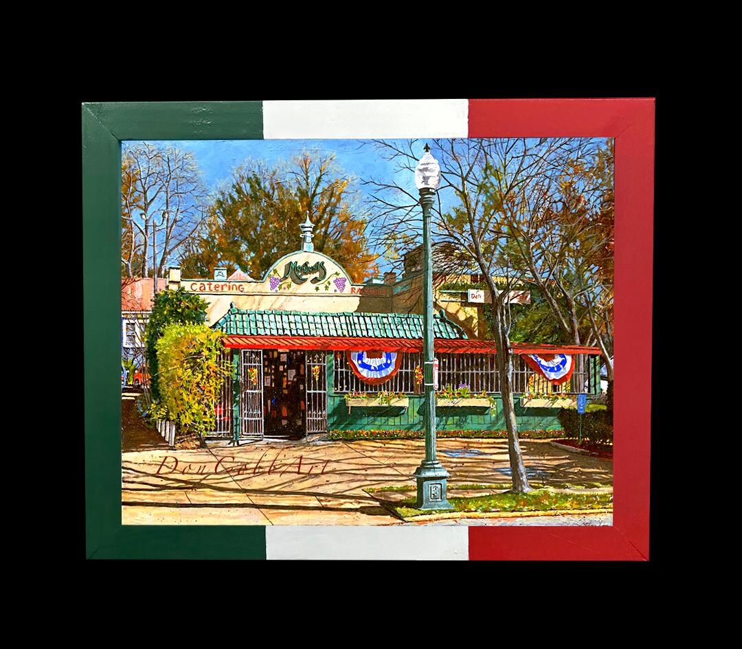 Italian Restaurant Art, Monjunis, Shreveport, Framed and Matted, Signed ...