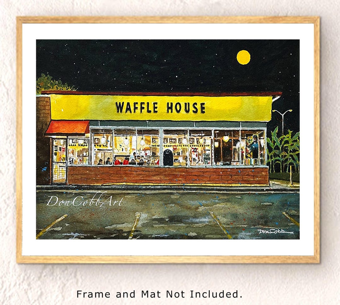 Waffle House Full Moon, 18x24, Archival Ink, Big Art Prints - Etsy