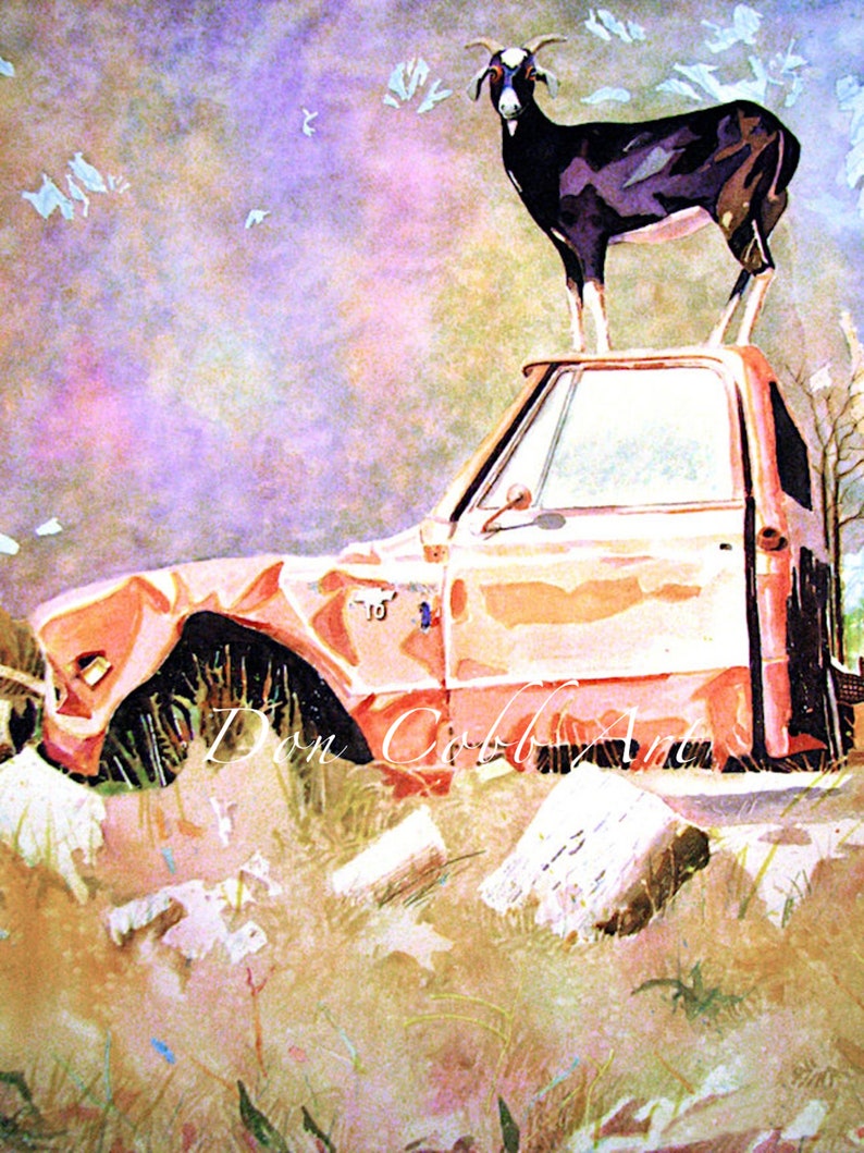 Goat Art Chevy Truck Art chevy Half Ton Goat Barn - Etsy
