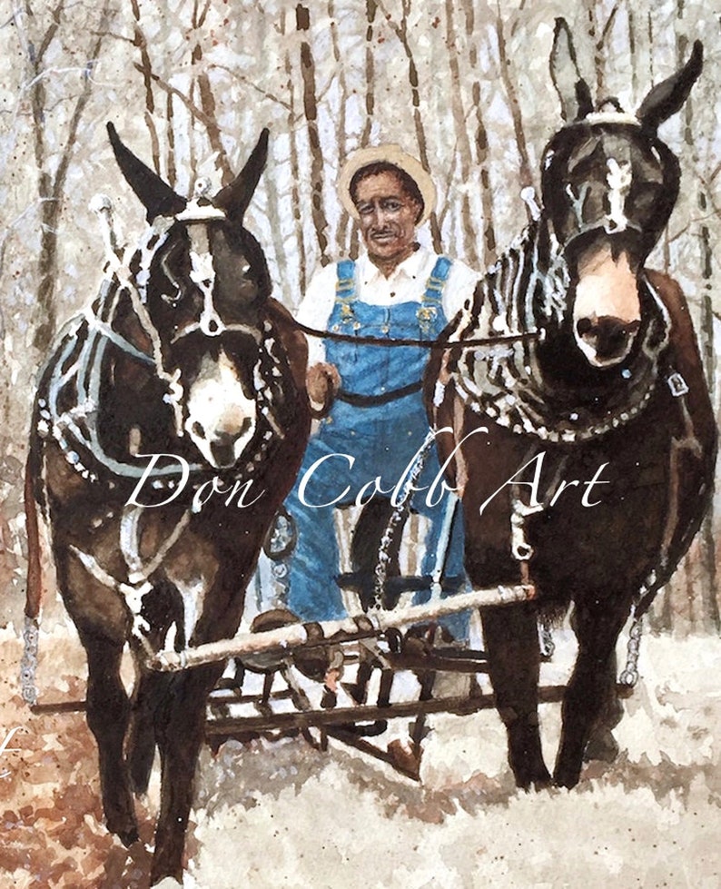 Mules Plowing Farm Cotton Field Art Art Prints and Canvas | Etsy