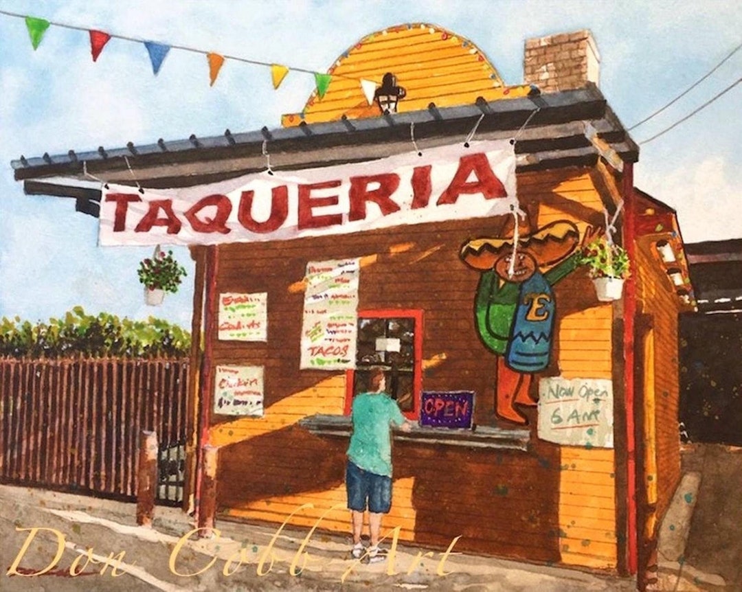 Mexican Taco Stand Art Taqueria Art Prints, Framed Prints, Gallery Wrap ...