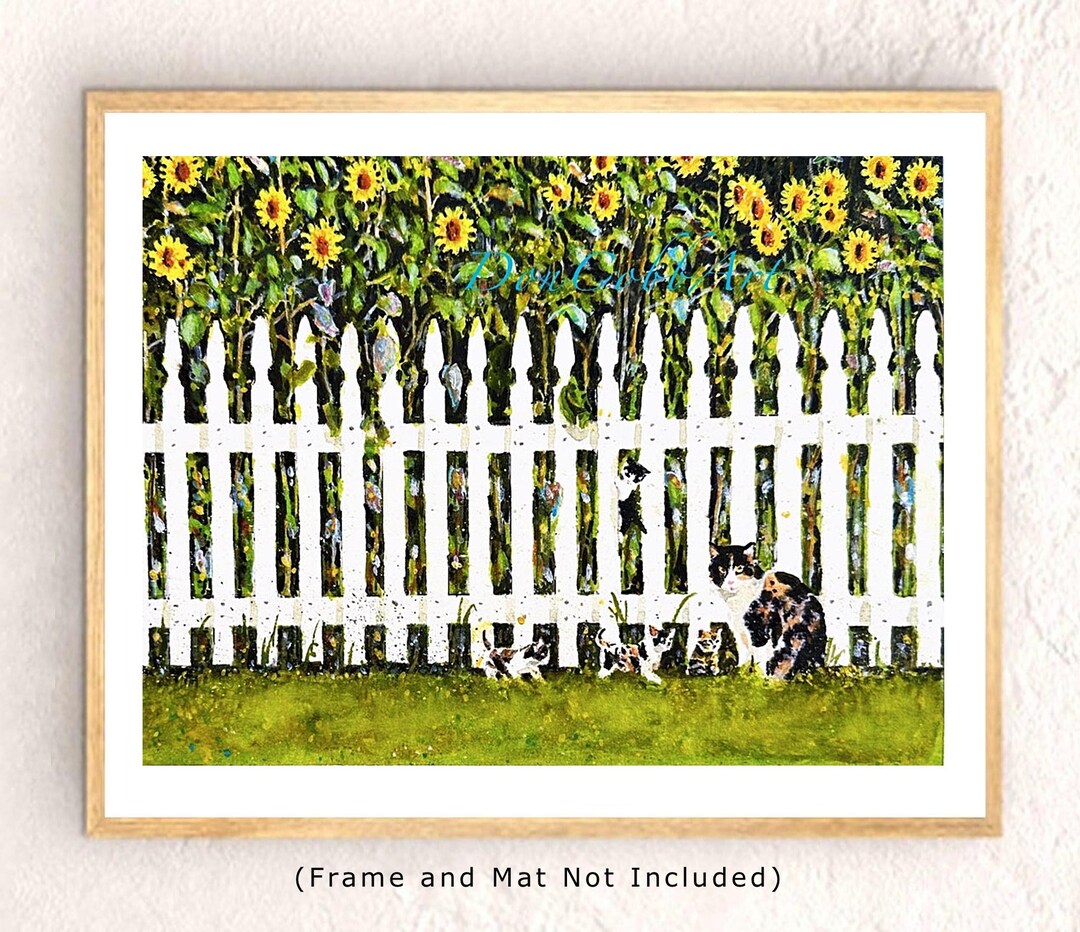 Calico Cat, Mama Cat, Sunflower Art, Signed and Numbered Art Prints ...