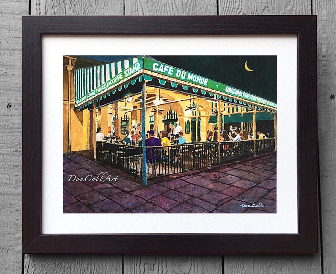 Cafe Du Monde New Orleans Art Beignets Coffee Breakfast Cafe Framed ...