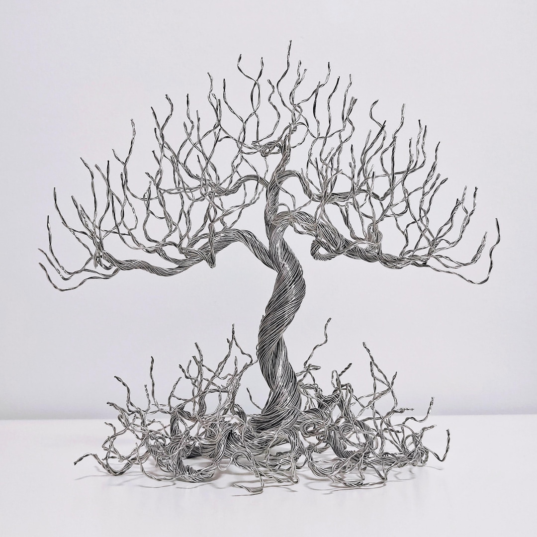 Large Stainless Steel Wire Tree Sculpture – Minimalist Home Decor ...
