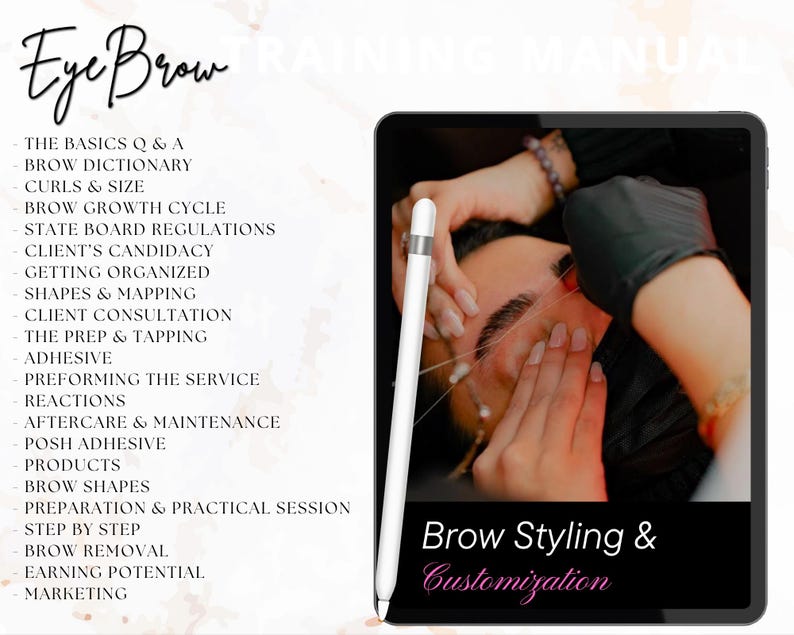 Eyebrow Lamination Training Manual & Certificate: Brow Course (editable ...